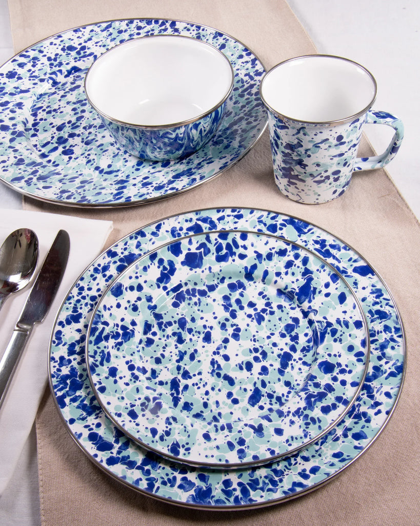OC01 - Ocean Swirl Large Tray - UPC 619199017159 – Golden Rabbit Enamelware